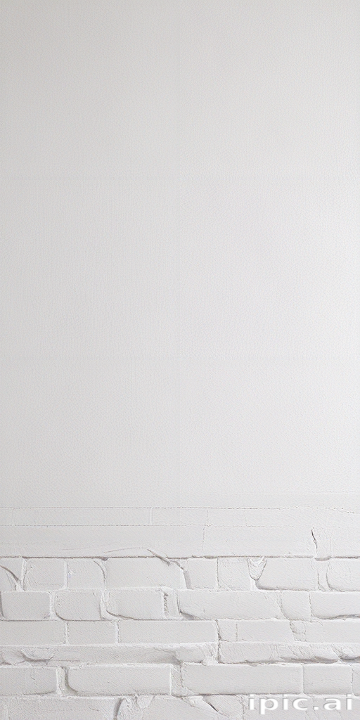 Minimalist White Wall with Subtle Textured Brick Base at the Bottom