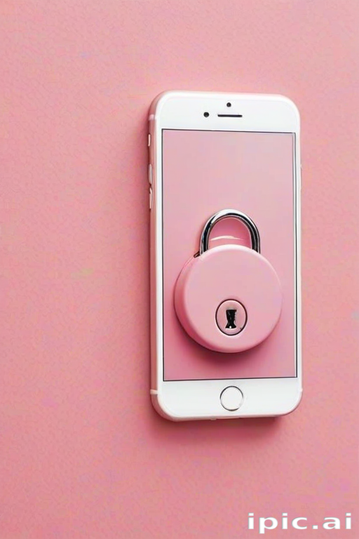 Smartphone with a Pink Lock Symbolizing Digital Security and Privacy ...