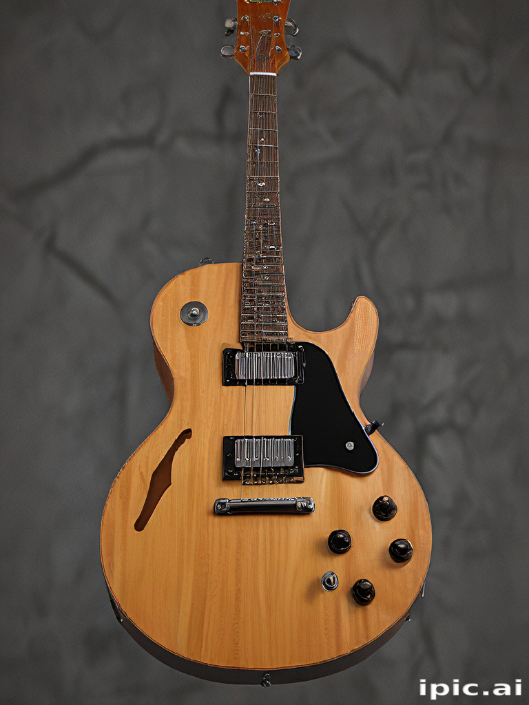 Beautifully Crafted Electric Guitar with Natural Wood Finish and ...