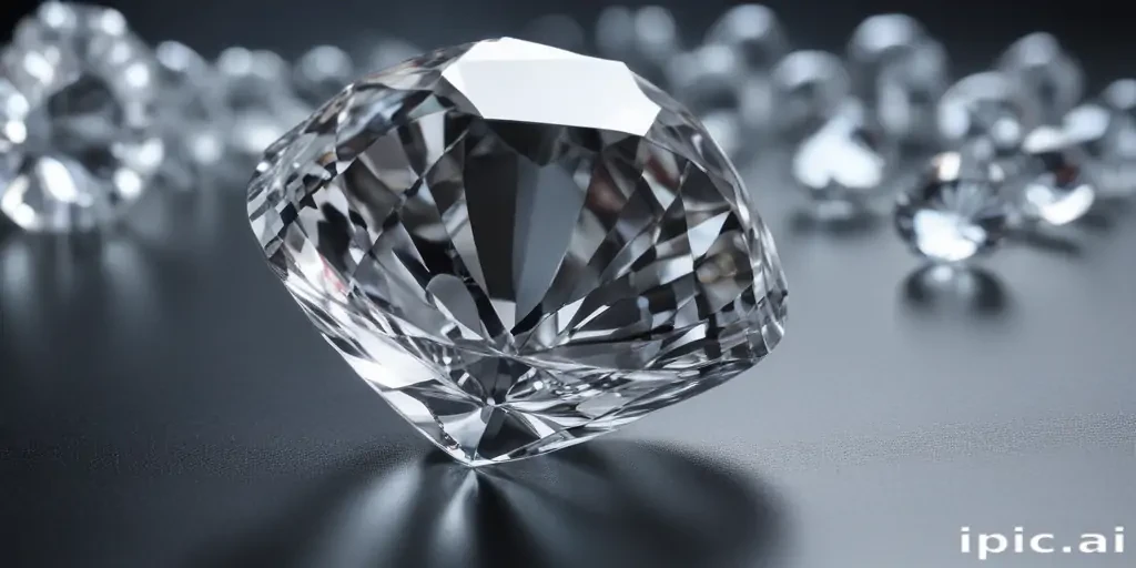 Sparkling Diamonds Glimmering Elegantly on a Dark Surface, Reflecting Light