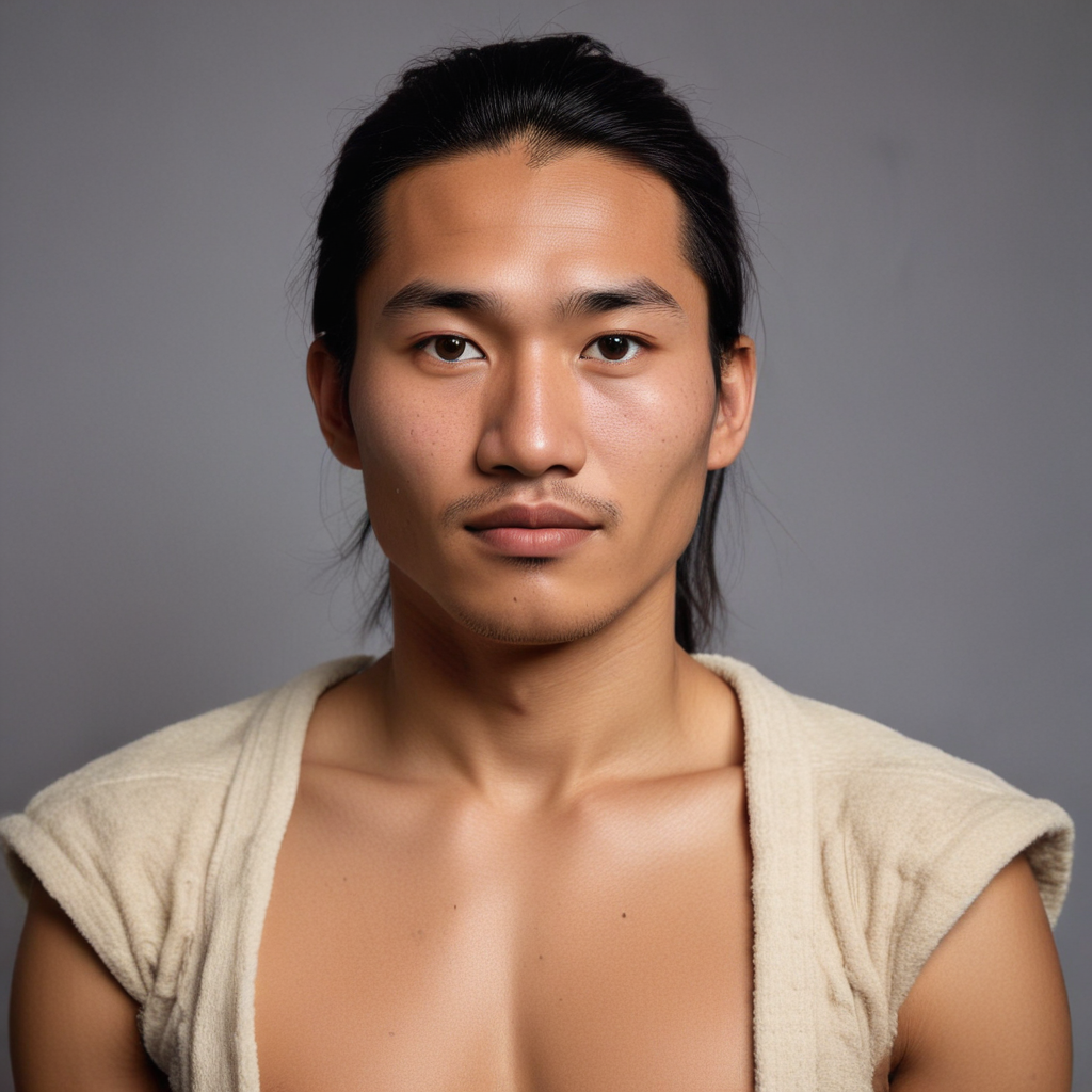 mixed east asian southeast asian inuit amerindian man