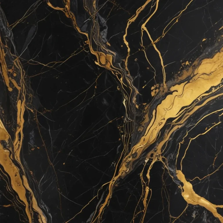 Elegant Black Marble with Striking Gold Veins and Natural Patterns.