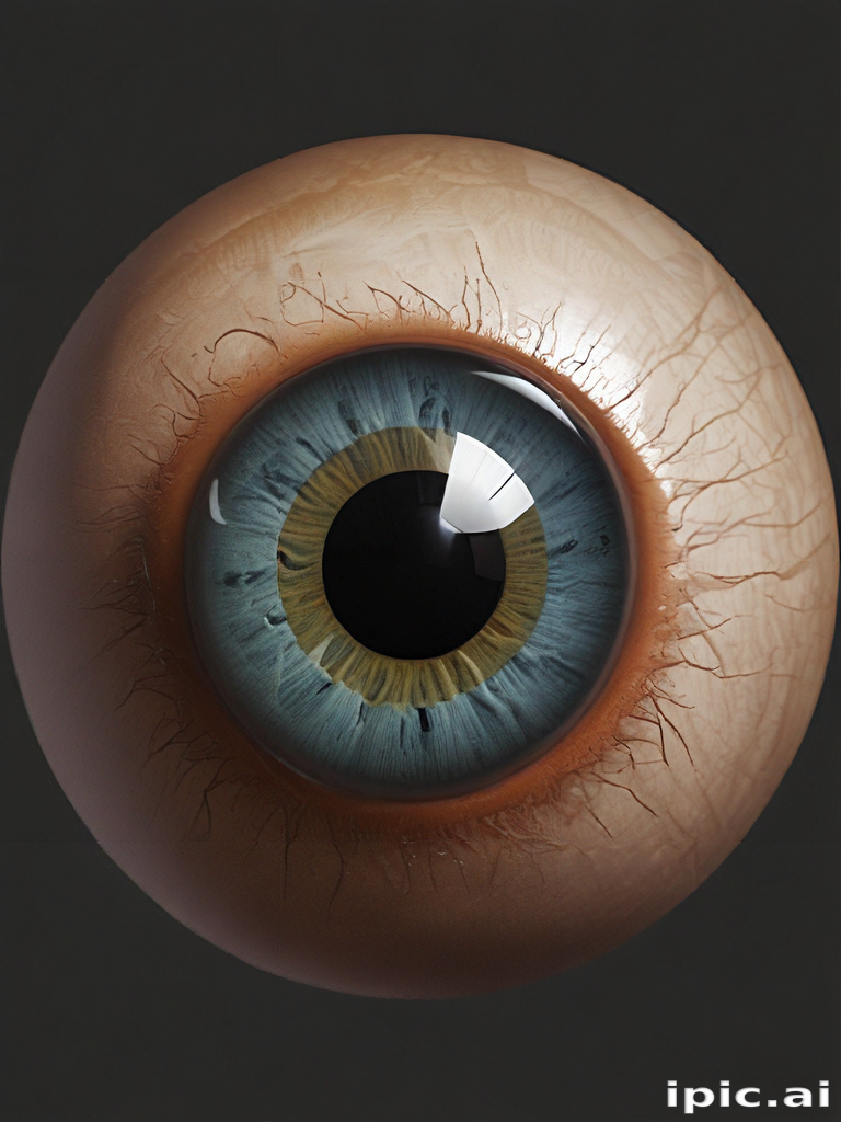 Realistic 3D Render of a Detailed Human Eye with Vibrant Colors