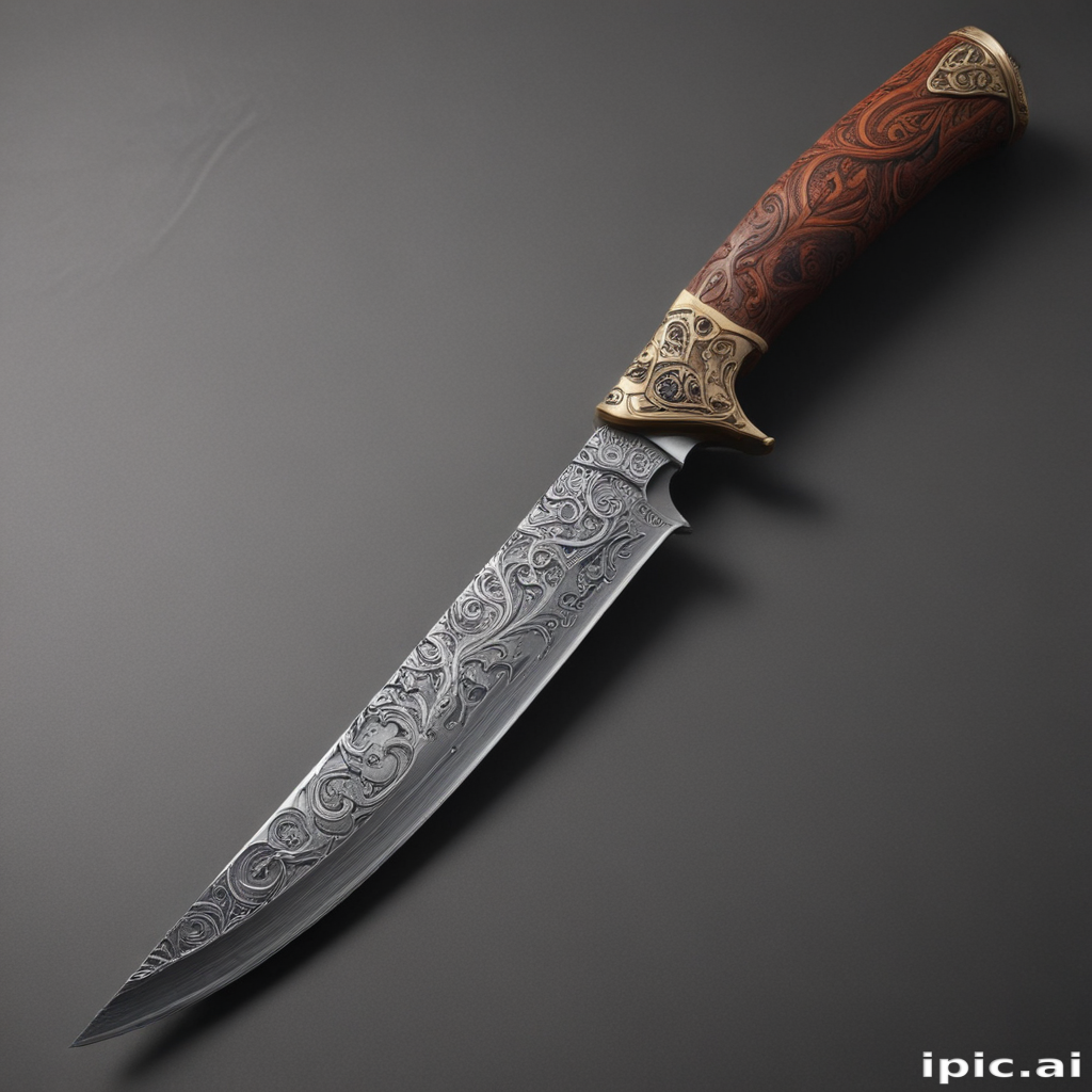 Intricately Designed Knife with a Beautifully Crafted Handle and Blade ...