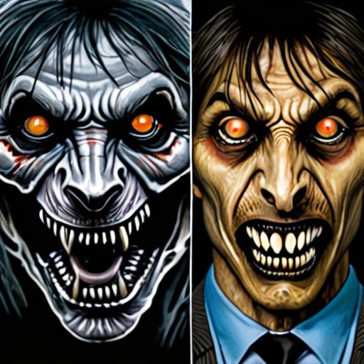 skinwalker. eyes all over its body. grey. long needle teeth in mouth