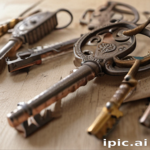 An Array of Vintage Keys Displayed Beautifully on a Rustic Surface