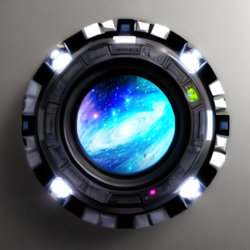 A space gate, futuristic, floating in space