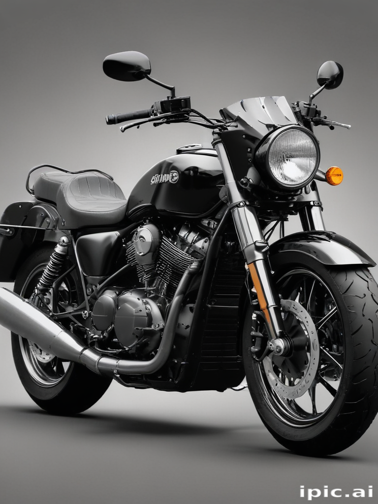 Stylish Black Motorcycle with Sleek Design and Powerful Engine Features