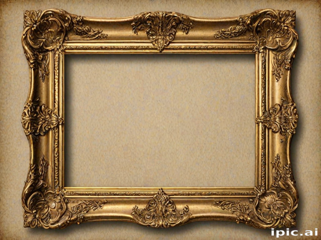 Intricately Designed Golden Frame Ready for Your Favorite Artwork Display