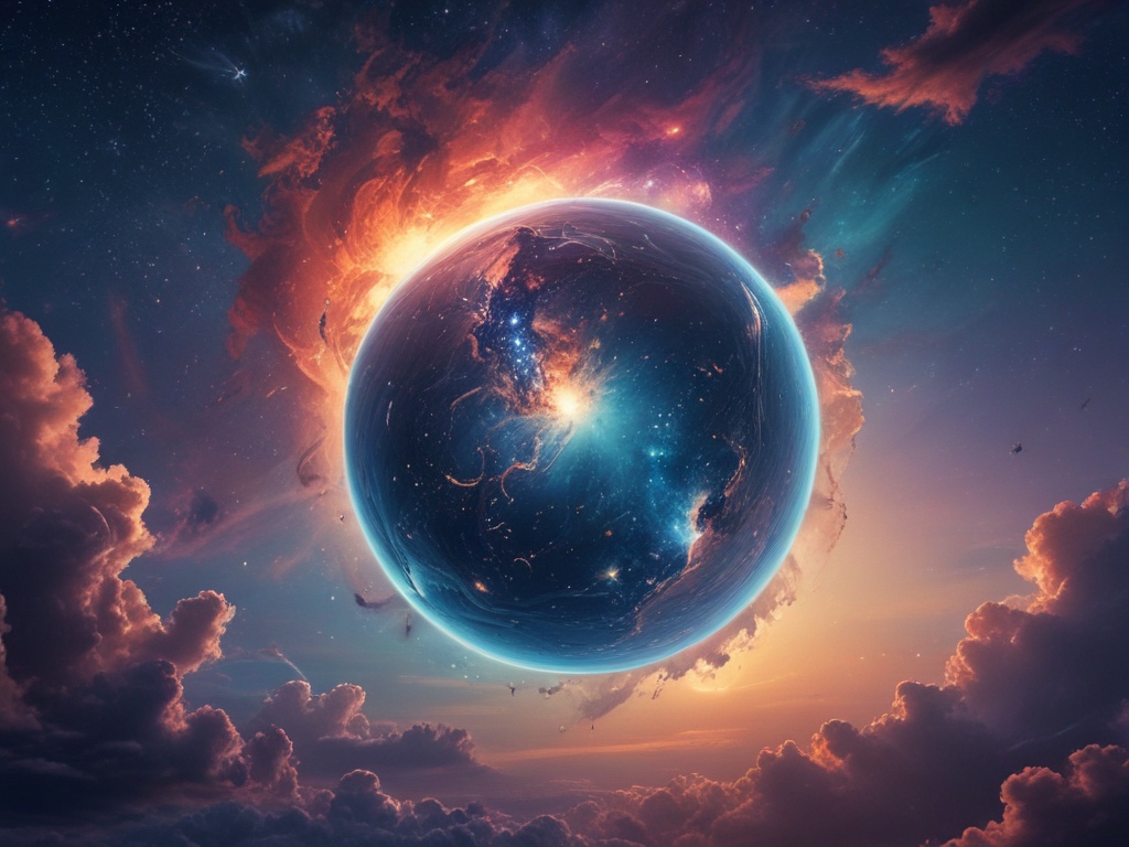 Celestial Beauty: A Stunning Cosmic Scene of a Glowing Planetary Sphere