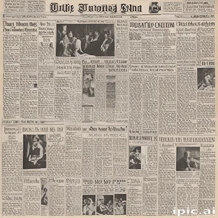 Historical Newspaper Front Page Featuring Diverse Articles and ...