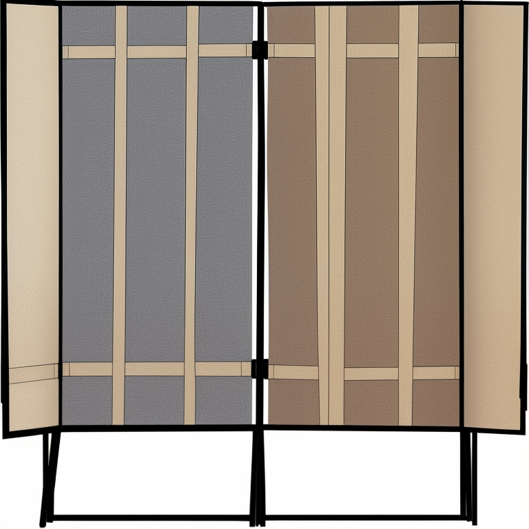 Stylish Room Divider with Neutral Tones and Modern Design Elements