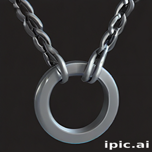 Shiny Silver Chain Necklace with a Distinctive Circular Pendant Design