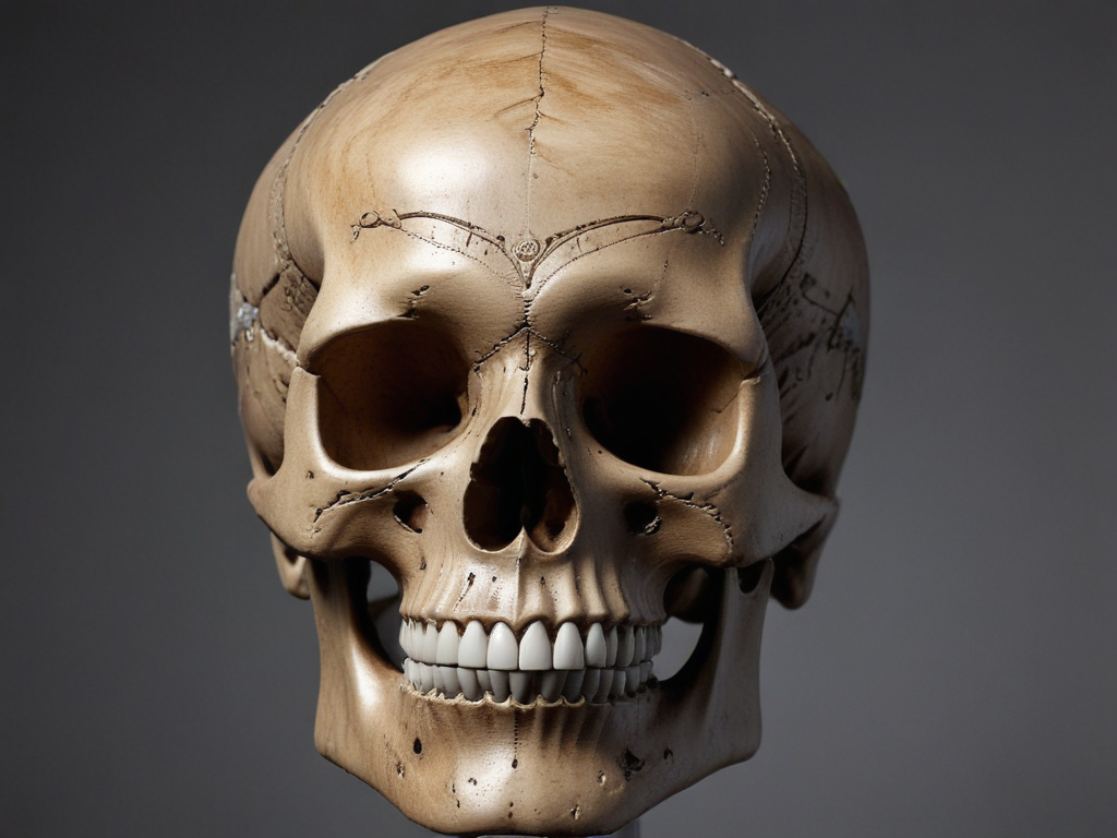 Realistic Human Skull Model Showcasing Detailed Anatomical Features and ...