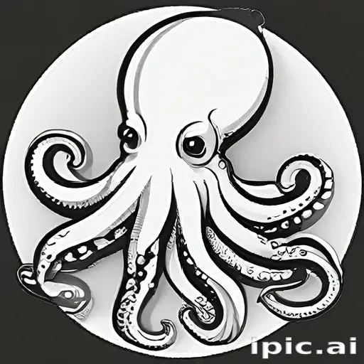 Intricate Black and White Illustration of a Stylized Octopus Design