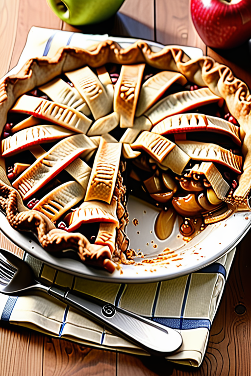 Deliciously Baked Apple Pie with a Beautifully Crimped Crust and Slices