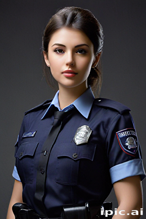 Confident Police Officer in Uniform, Ready to Serve and Protect