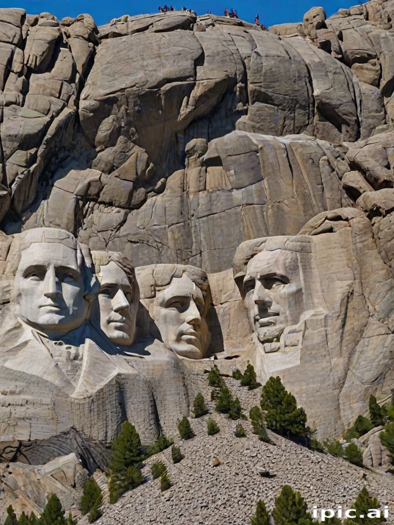 Majestic Mount Rushmore Featuring Four Iconic Presidential Sculptures ...