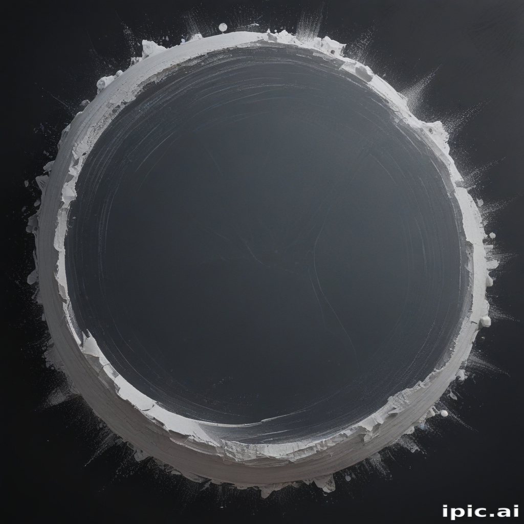 Abstract Circular Frame with a Textured Edge Against a Dark Background