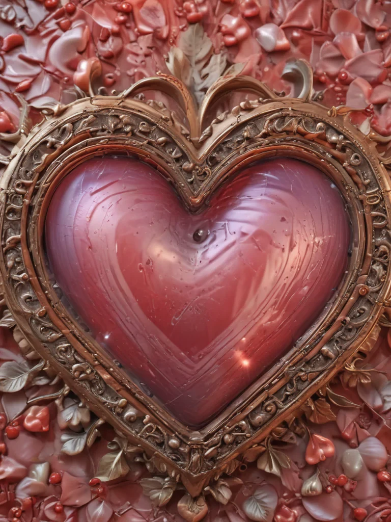 Elegant Heart-Shaped Art Piece Adorned with Intricate Floral Designs ...