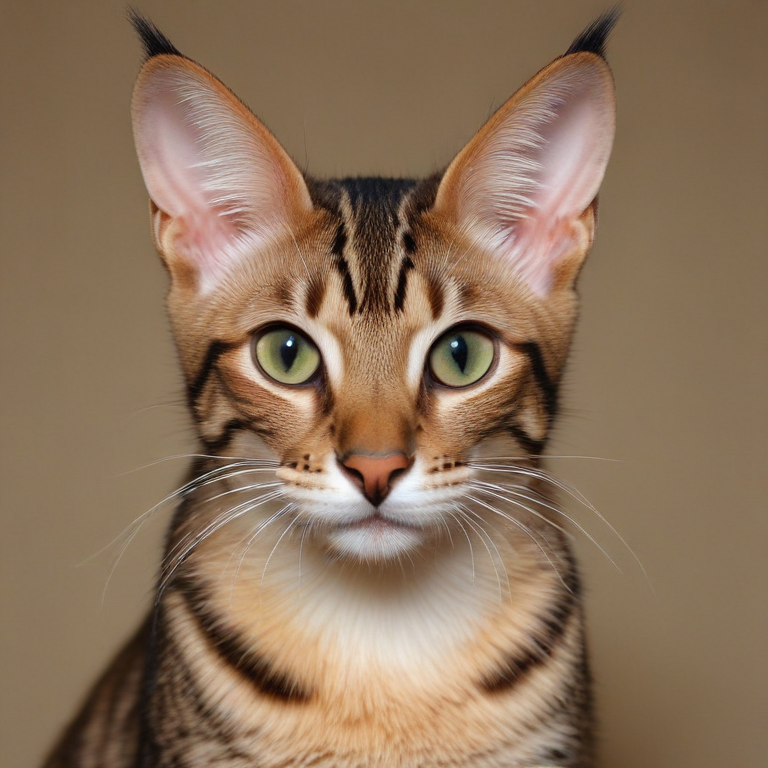 A Striking Close-Up Portrait of a Majestic and Unique Cat.