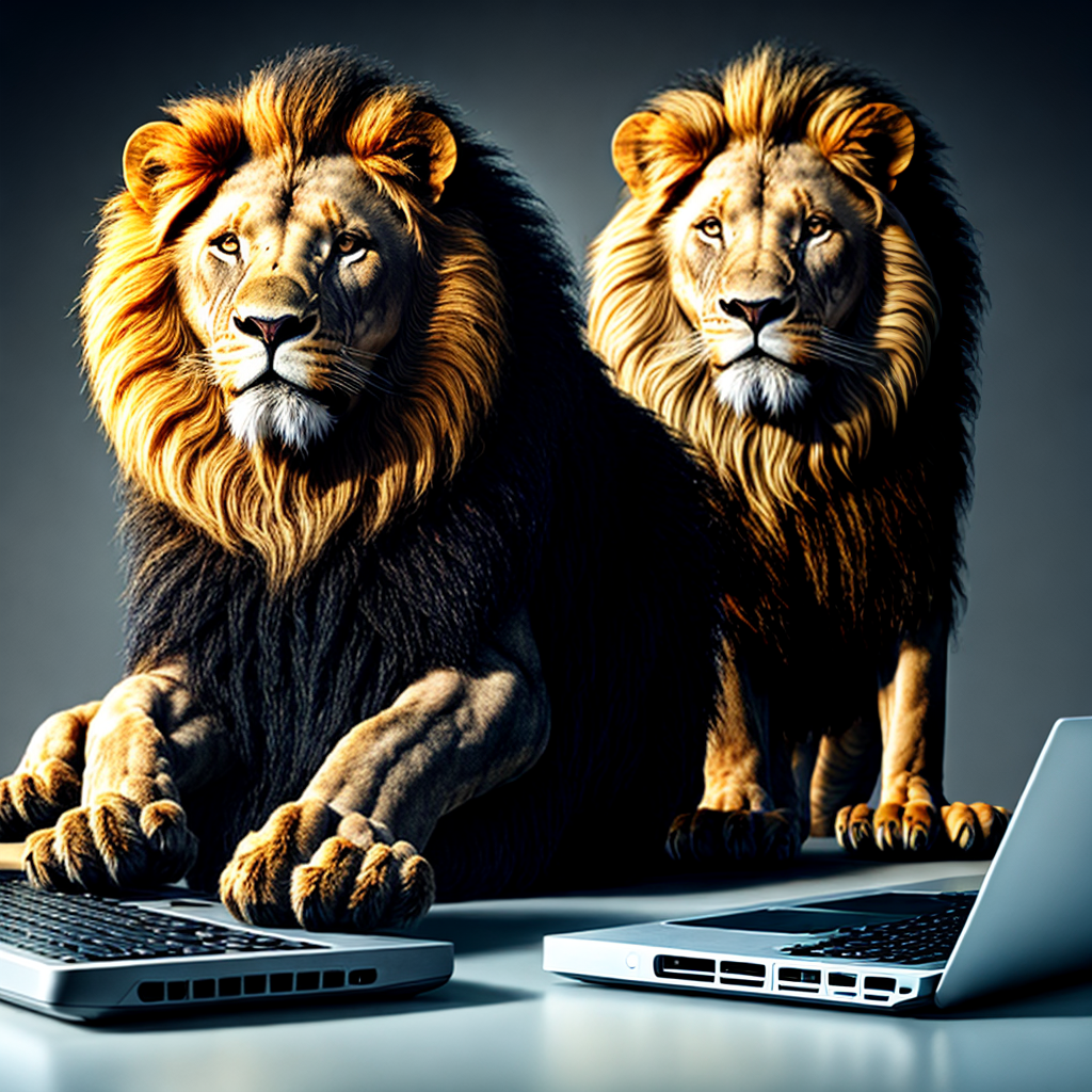 lion typing code in computer