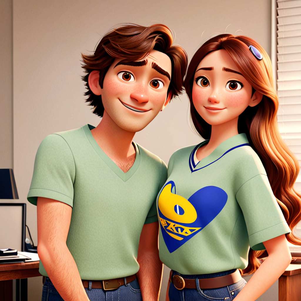 Pixar anime style couple