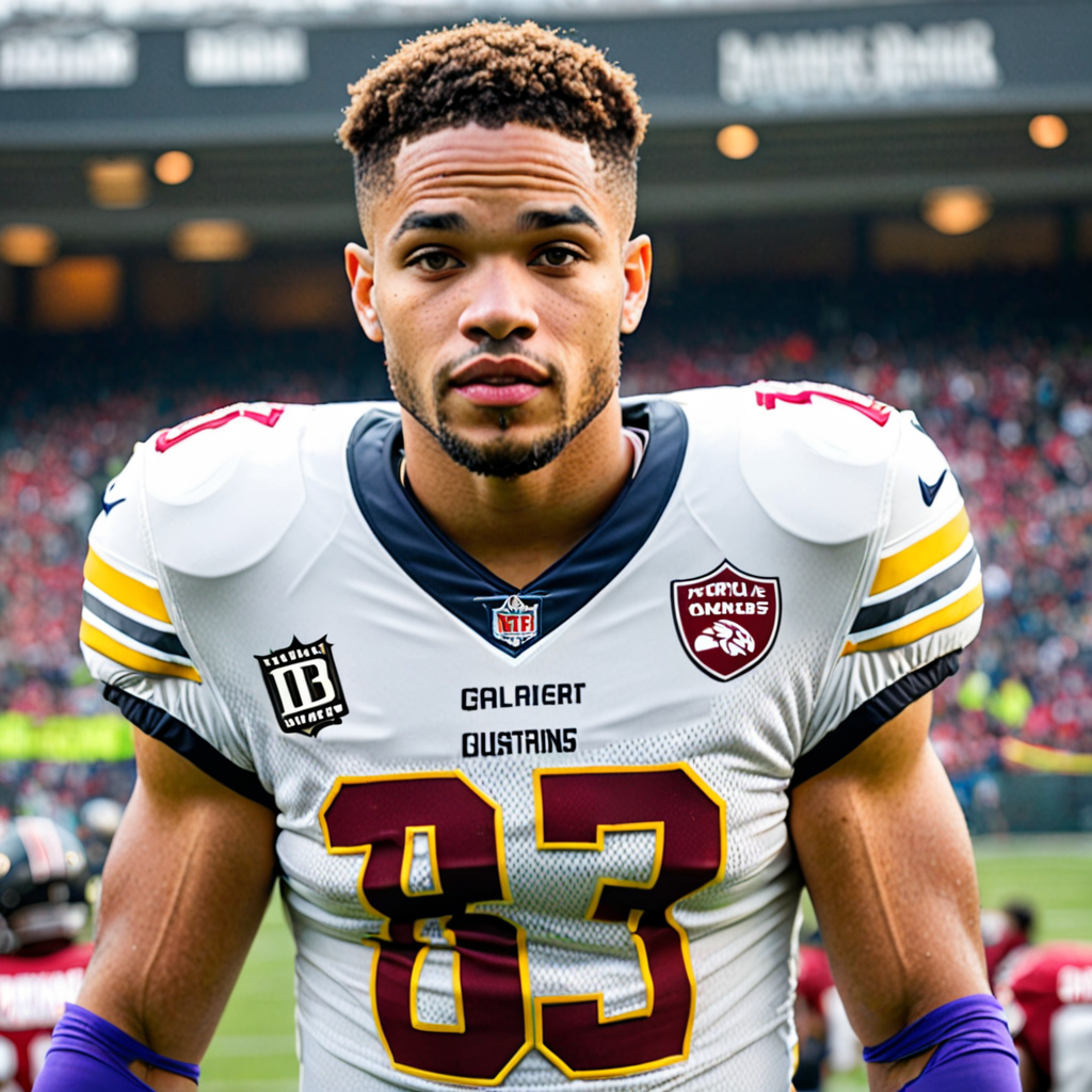 a lightskin man in football gear