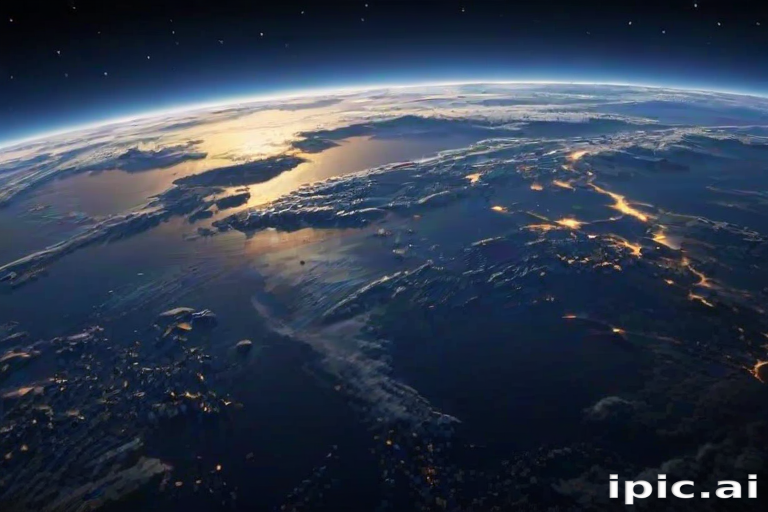 Stunning View of Earth from Space Highlighting Land and Ocean Features