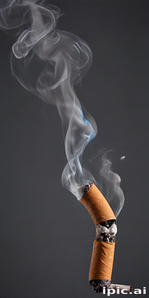 A Smoky Scene: The Elegant Dance of Cigarette Smoke in the Air