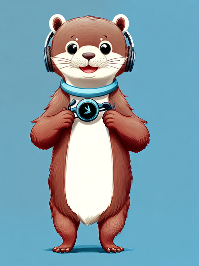 Create a charming concept art of an Otter character that embodies the ...