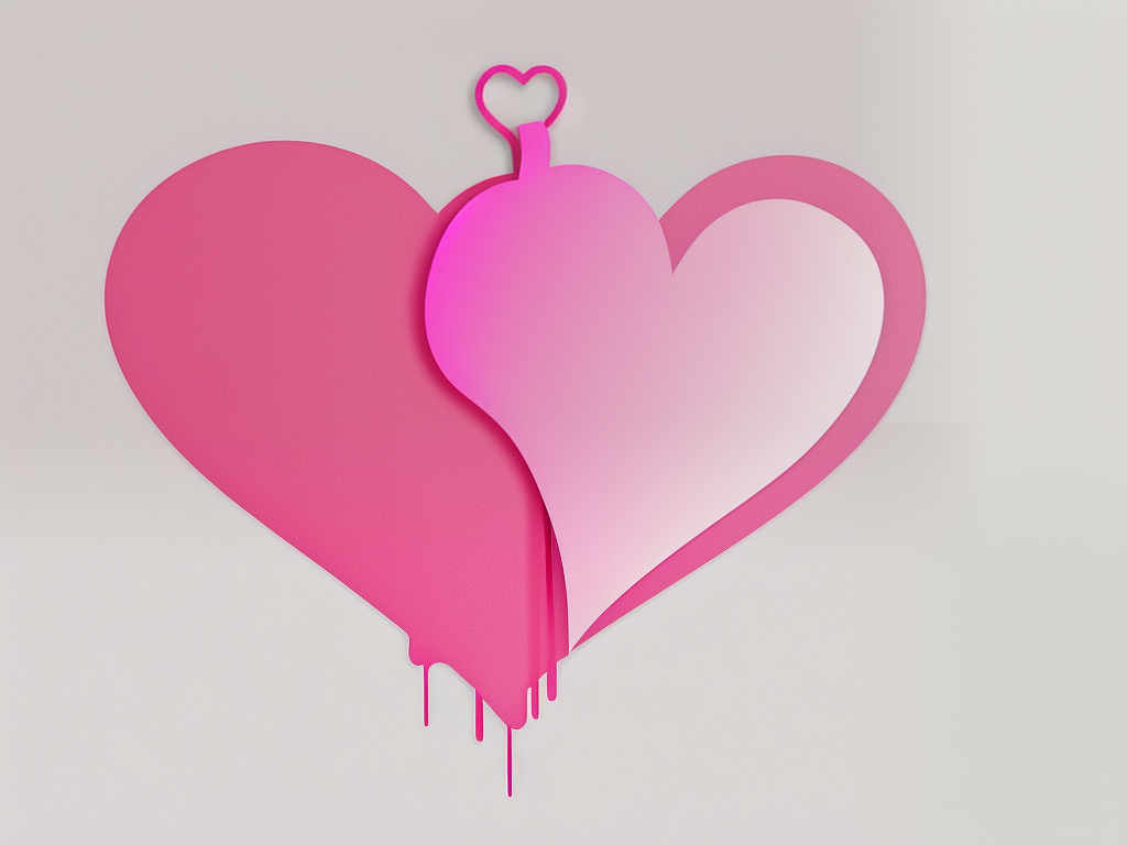 Stylized Pink Hearts Merging Together with a Playful Dripping Effect