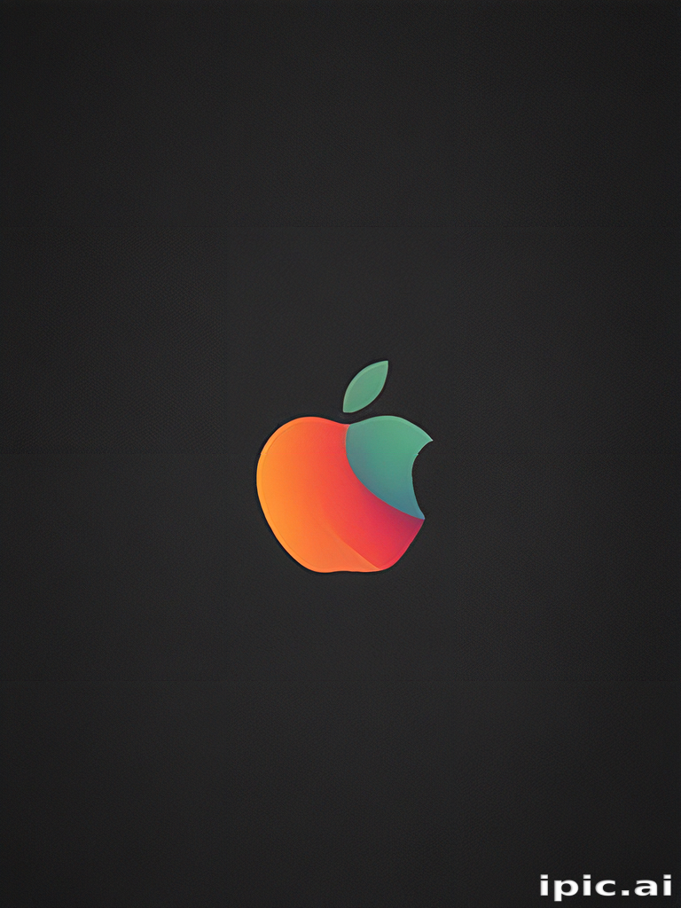 Vibrant Apple Logo on a Sleek Black Background for Modern Design