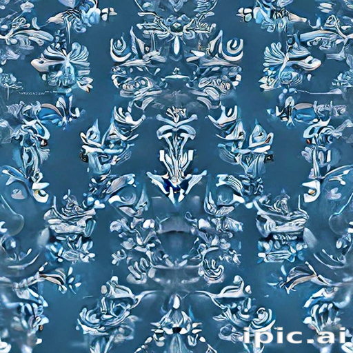 Intricate Blue Patterns with Abstract Floral Designs and Fluid Shapes