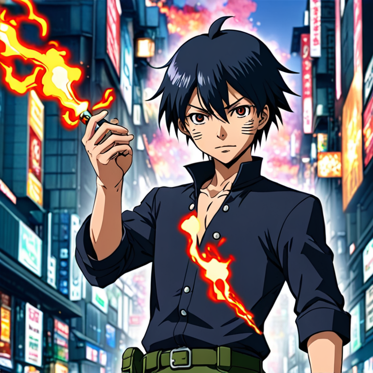 An anime character using poison powers