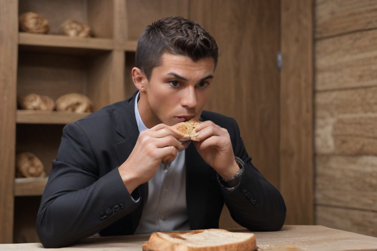 cristiano ronaldo eating bread