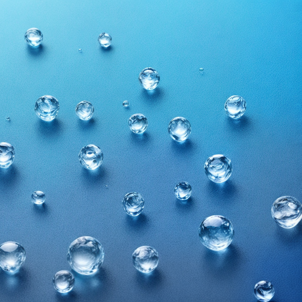 Close up freeze water droplets
