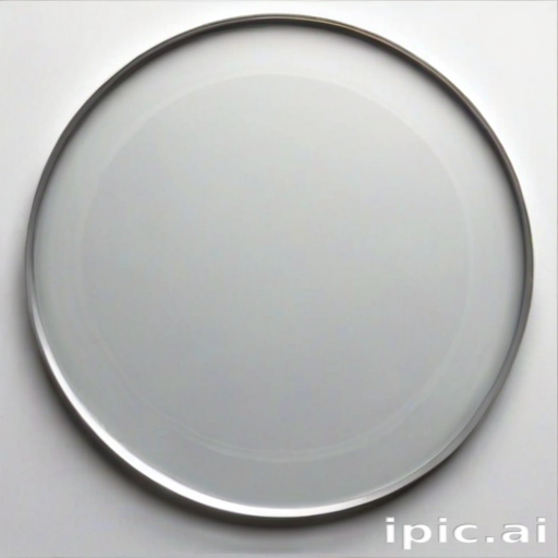 Minimalist Circular Plate with a Smooth, Reflective Surface Against a ...