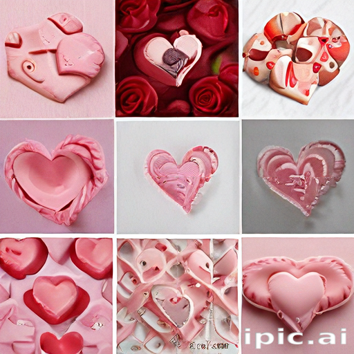 A Colorful Collage of Heart-Shaped Designs in Various Pink Shades