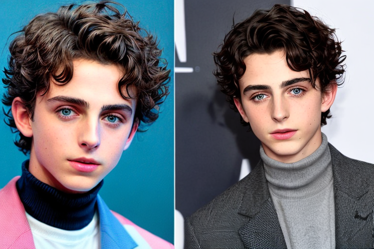 A person who look like the actor Timothée Chalamet with blue eyes