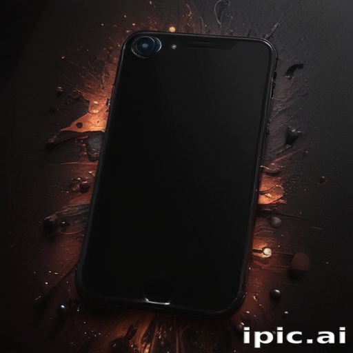 A Sleek Black Smartphone Surrounded by a Dynamic Splash of Color