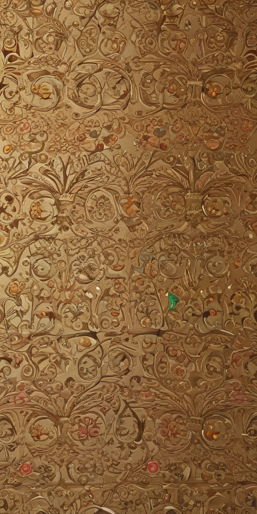 Intricate Golden Wall Design Featuring Floral Patterns and Decorative ...