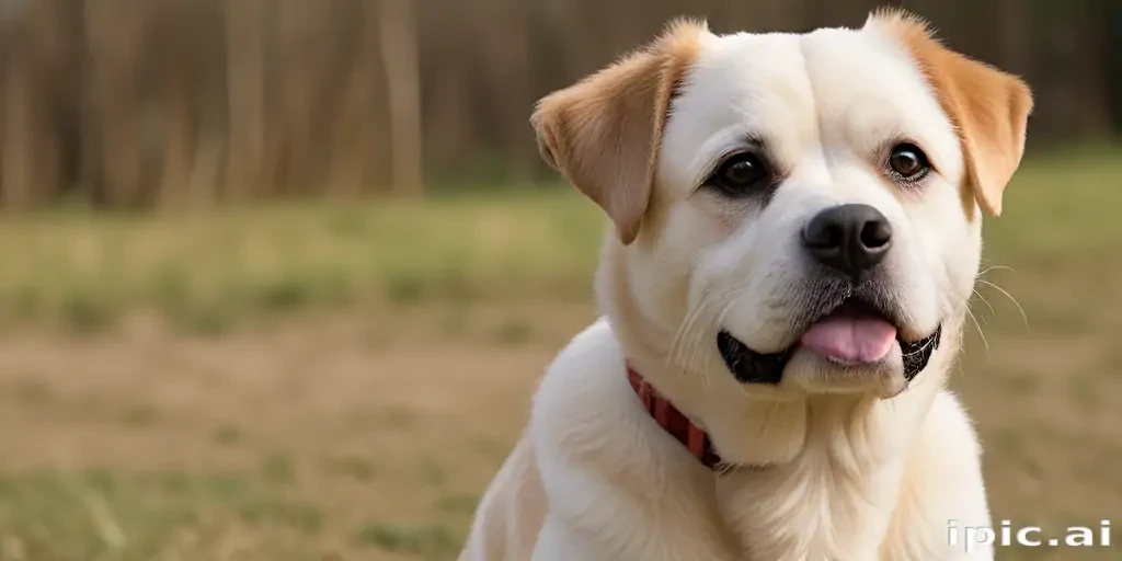 A Playful Golden Labrador Puppy Enjoying a Beautiful Sunny Day Outdoors