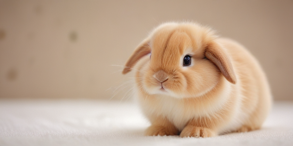 Adorable Soft-Furred Bunny Sitting Quietly on a Light Background