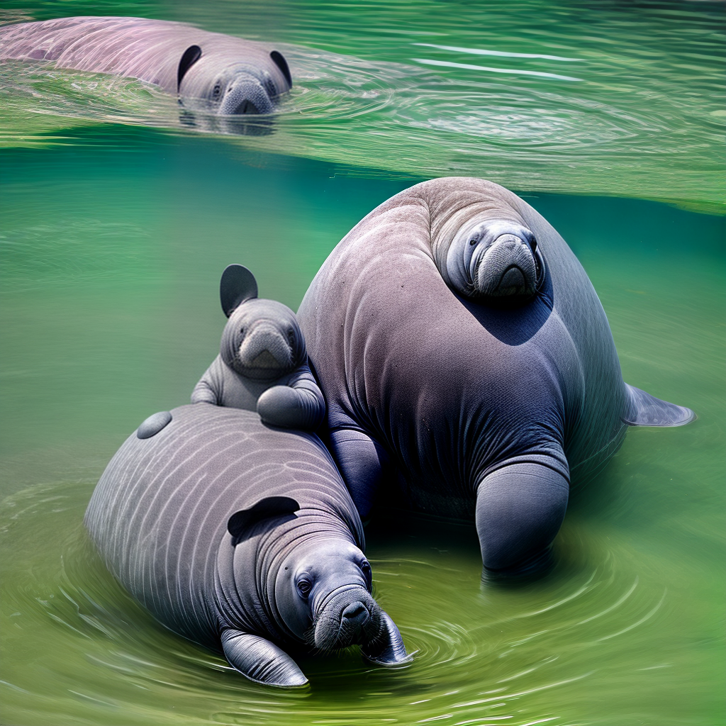 manatee sit in a bowl