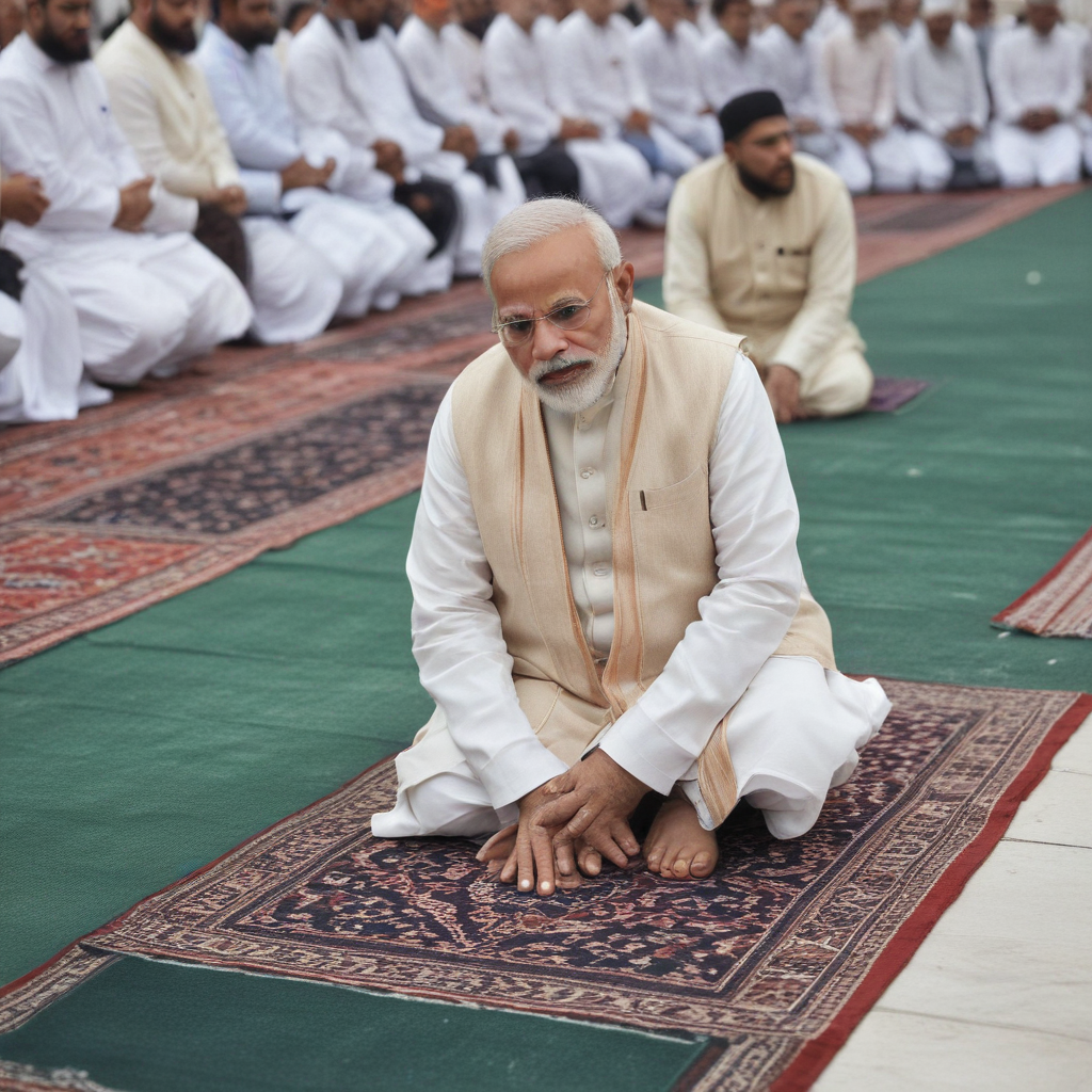 narendra modi as maulana offering namaz