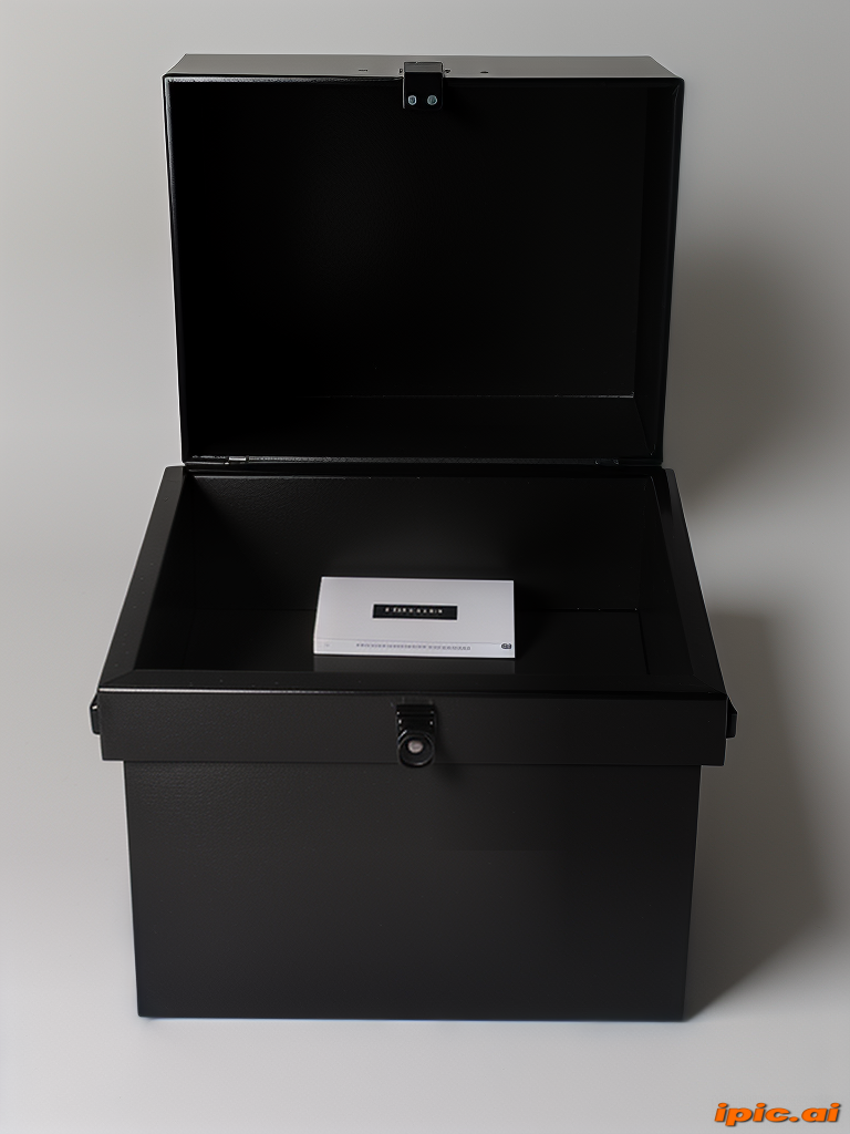 An Open Black Storage Box Revealing a Small White Box Inside