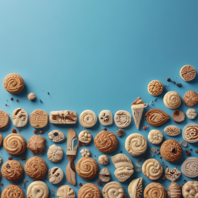 A Colorful Array of Beautifully Crafted Cookies Displayed on a Blue ...