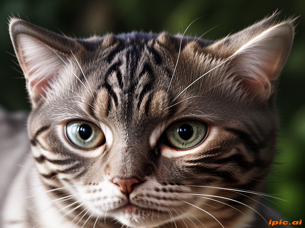 Close-Up Portrait of a Strikingly Beautiful Cat with Unique Features