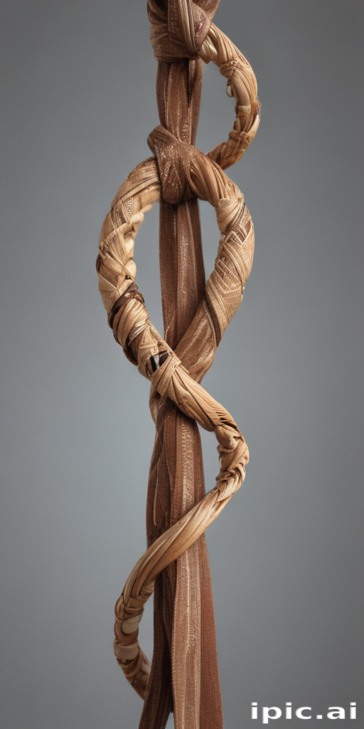 Intricately Woven Natural Fibers Forming a Unique Decorative Knot Design.